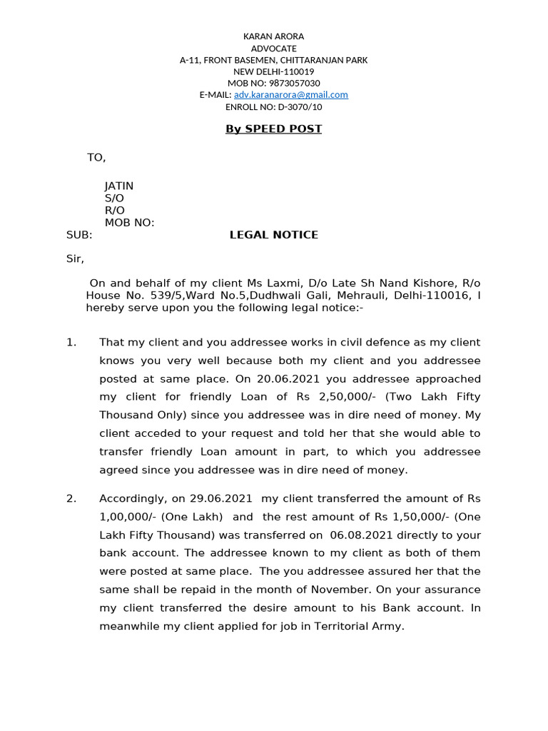 Legal Notice | PDF | Justice | Crime & Violence