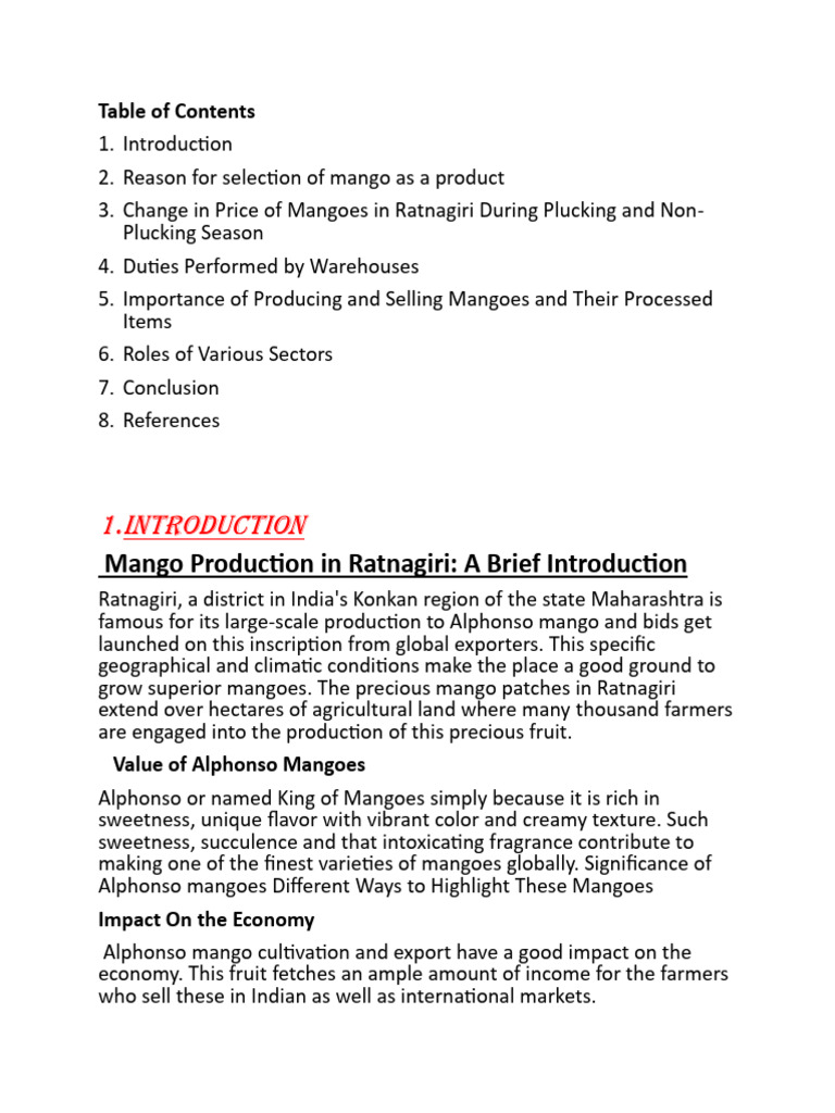 Business Studies Project MANGOooooooo | PDF