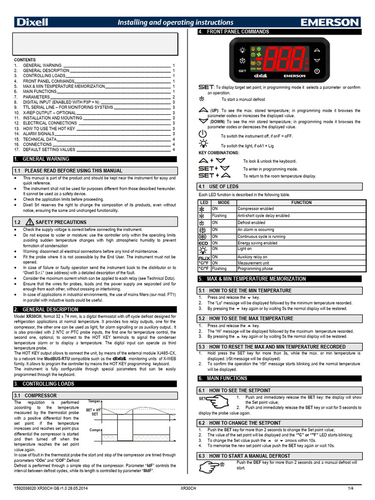 XR30CH GB | PDF | Parameter (Computer Programming) | Relay