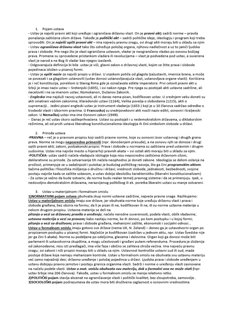 Politički Akt Najviši Opšti Pravni Akt Ograničava Državnu Vlast | PDF