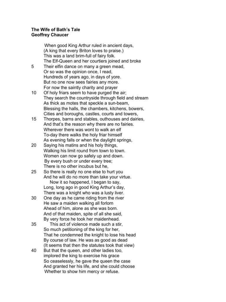 The Wife of Bath's Tale | PDF