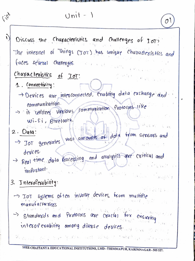 FiOT Important Unit 1 | PDF