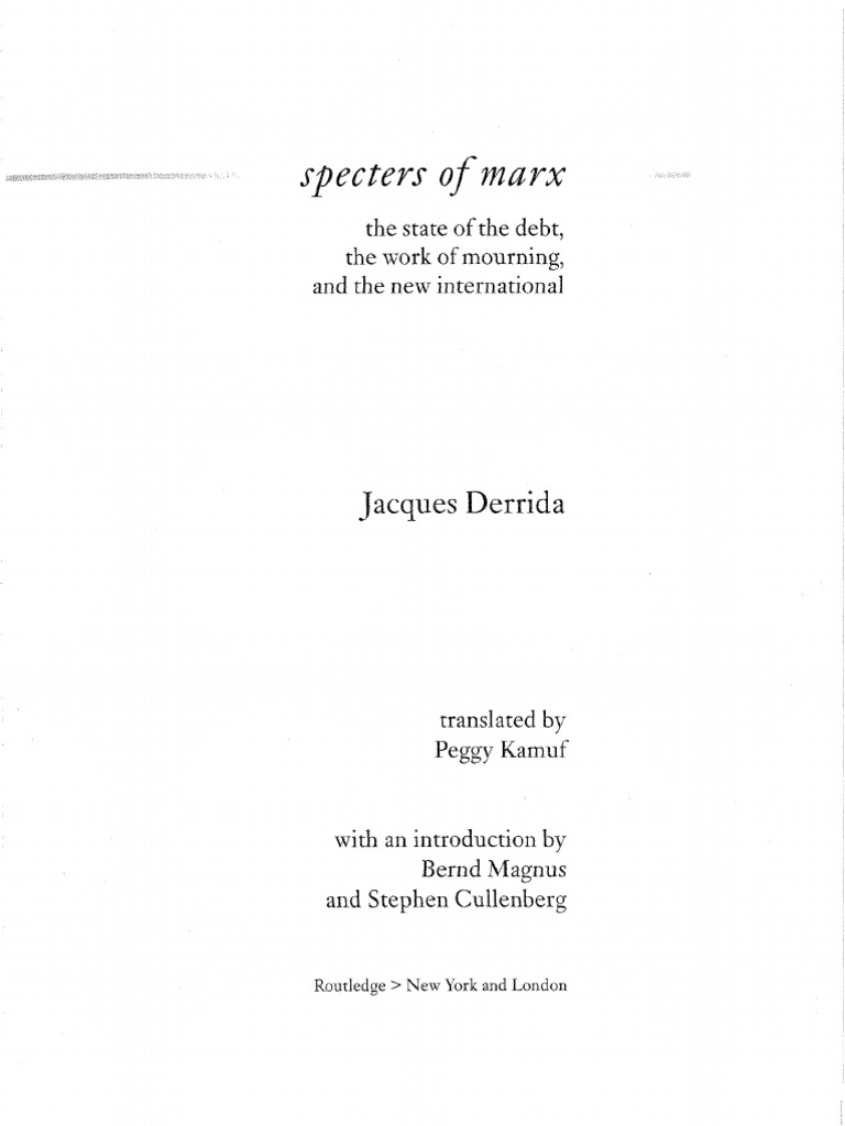 Derrida - Specters of Marx | PDF