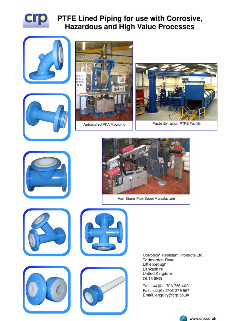 CRP Lined Pipe Brochure | PDF | Pipe (Fluid Conveyance) | Screw