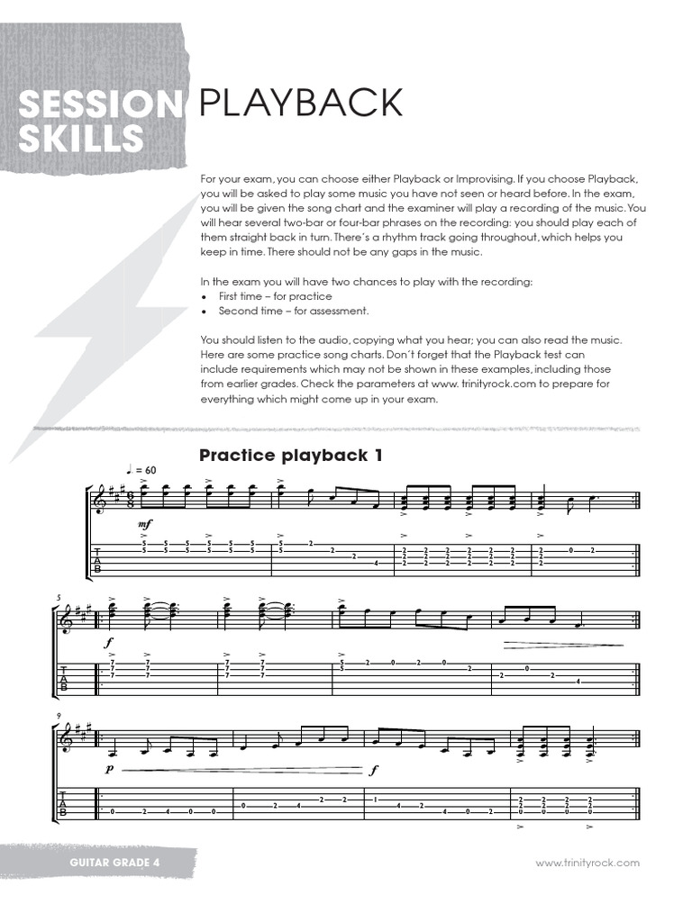 R&P Guitar Grade 4 - Session Skills Samples | PDF