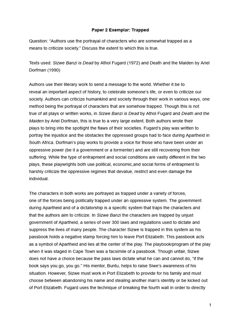 Paper 2 Exemplar: Trapped | PDF