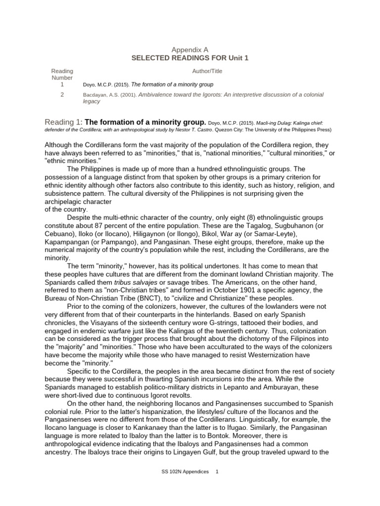 SS 102N Readings | PDF