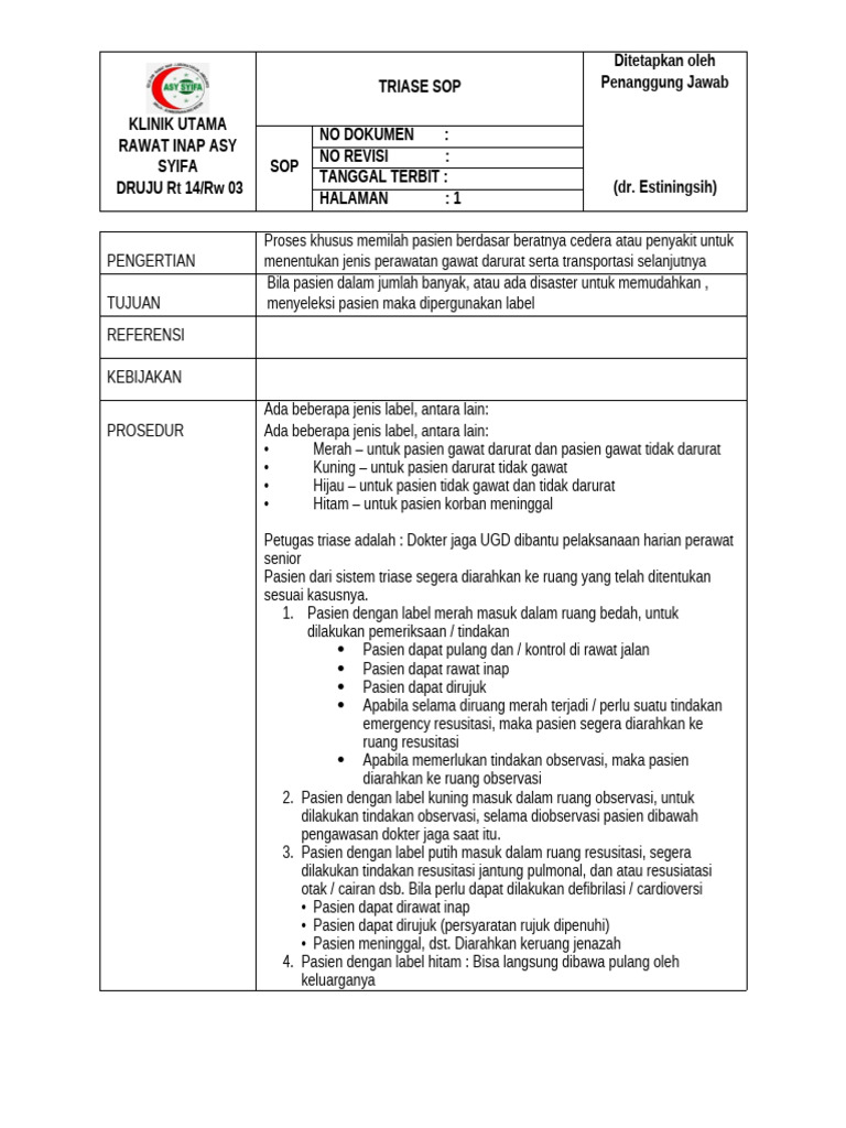 Triase Sop | PDF