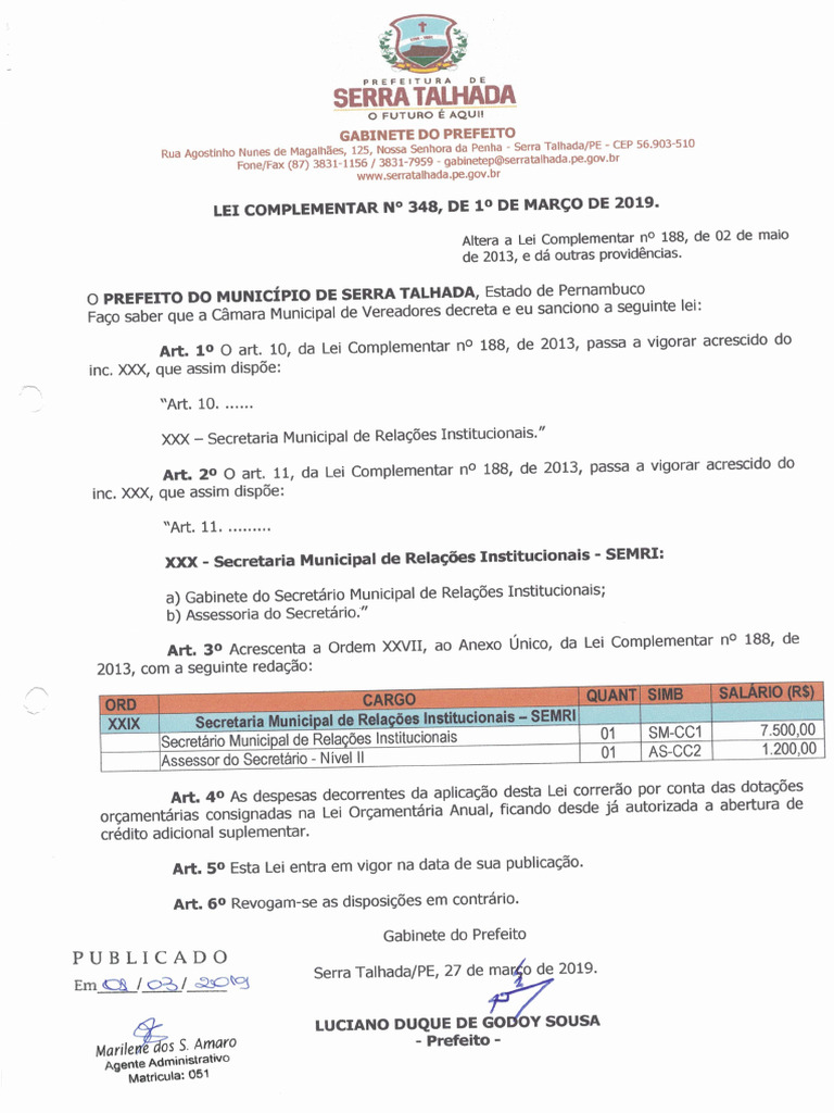 Lei Complementar #348.2019 | PDF