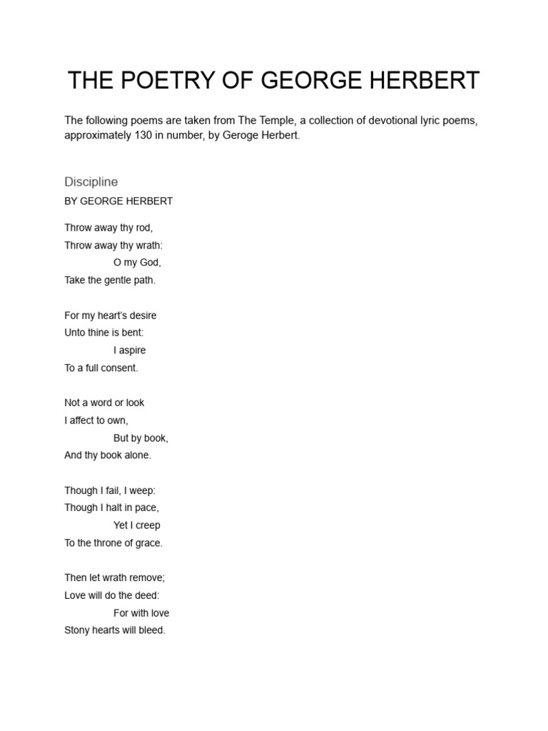 The Poetry of GEORGE HERBERT | PDF