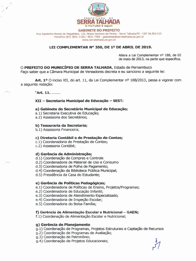 Lei Complementar #350.2019 | PDF