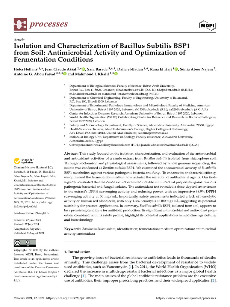 Isolation and Characterization of Bacillus Subtili | PDF
