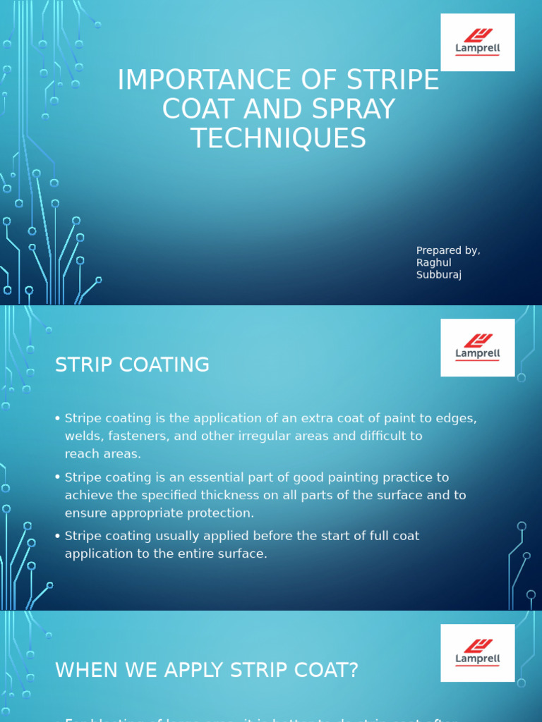 Stripe Coat & Spray Techniques | PDF