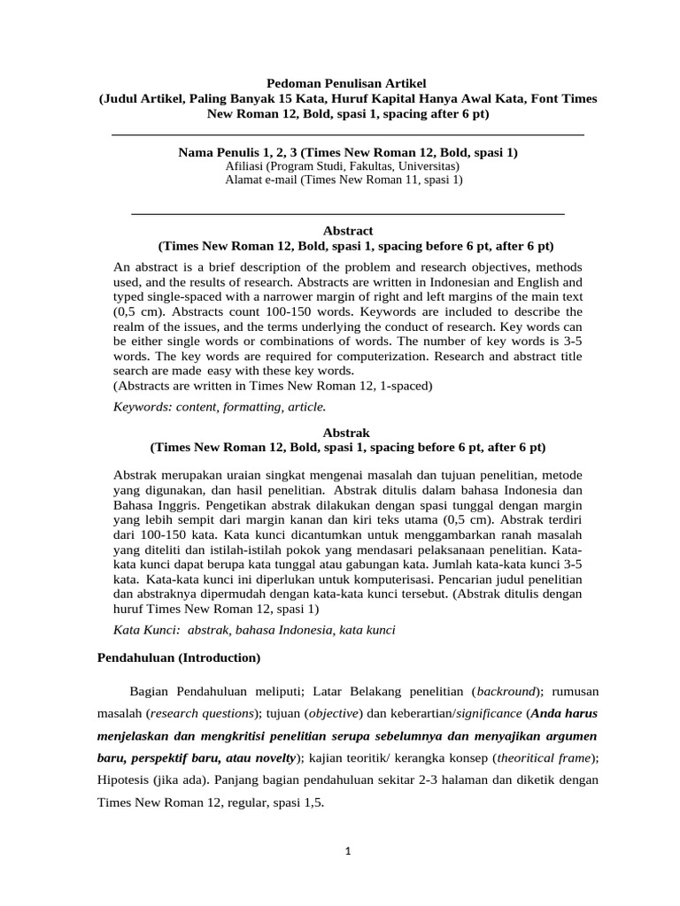 Template Artikel PAI | PDF