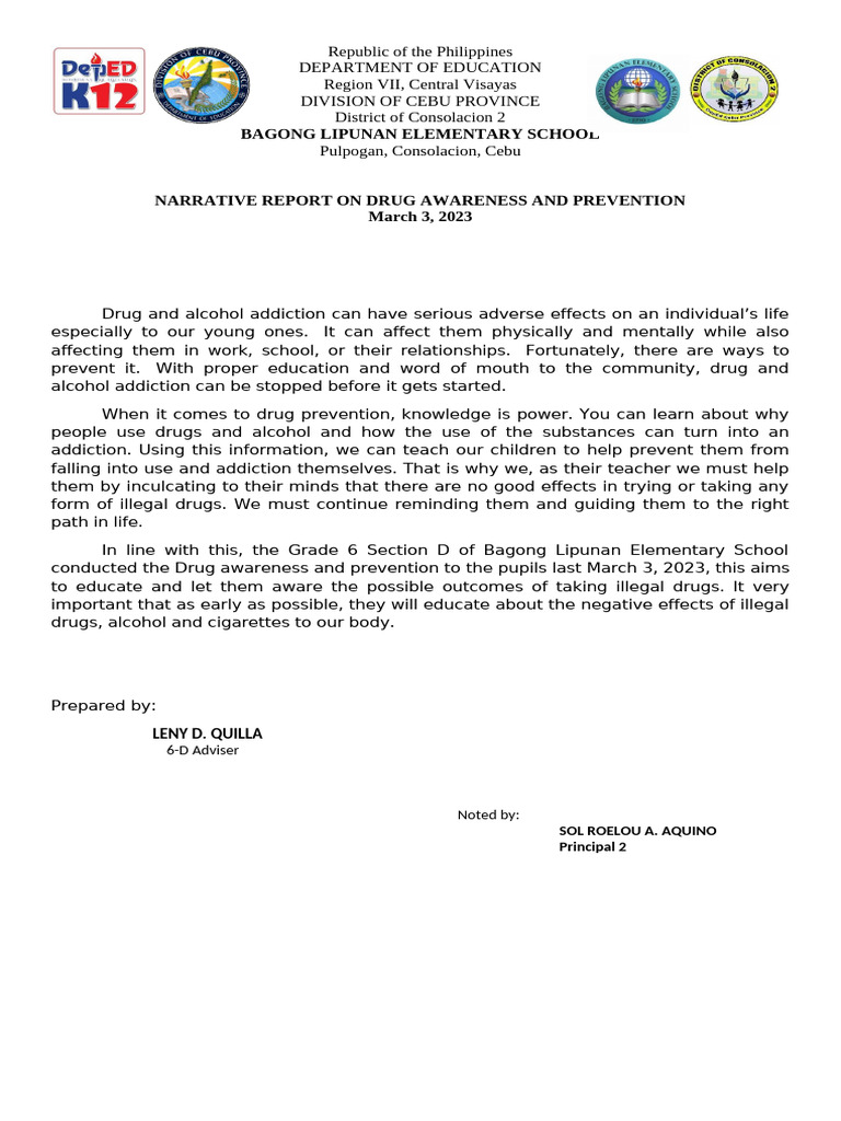 Drug Awareness Program Report 2023 | PDF | Drugs | Social Aspects Of Psychoactive Drugs