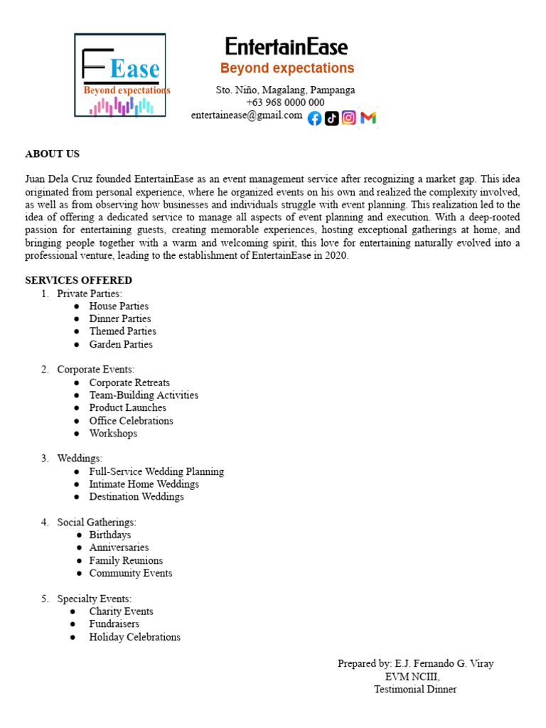 Portfolio On Events Management Services NC III | PDF