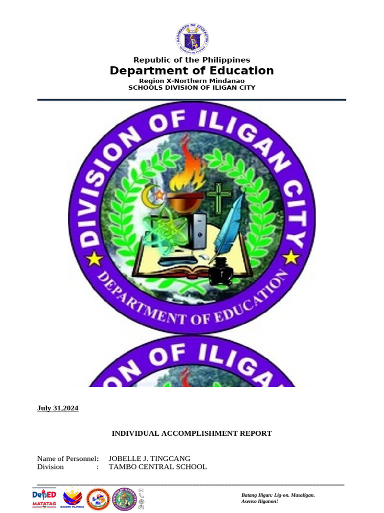 Sample Individual Accomplishment Report Final | PDF