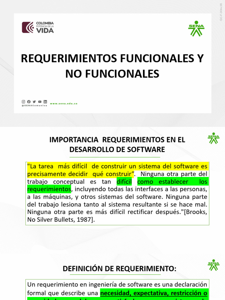Requerimientos Funcionales y No Funcionales - Enviar | PDF