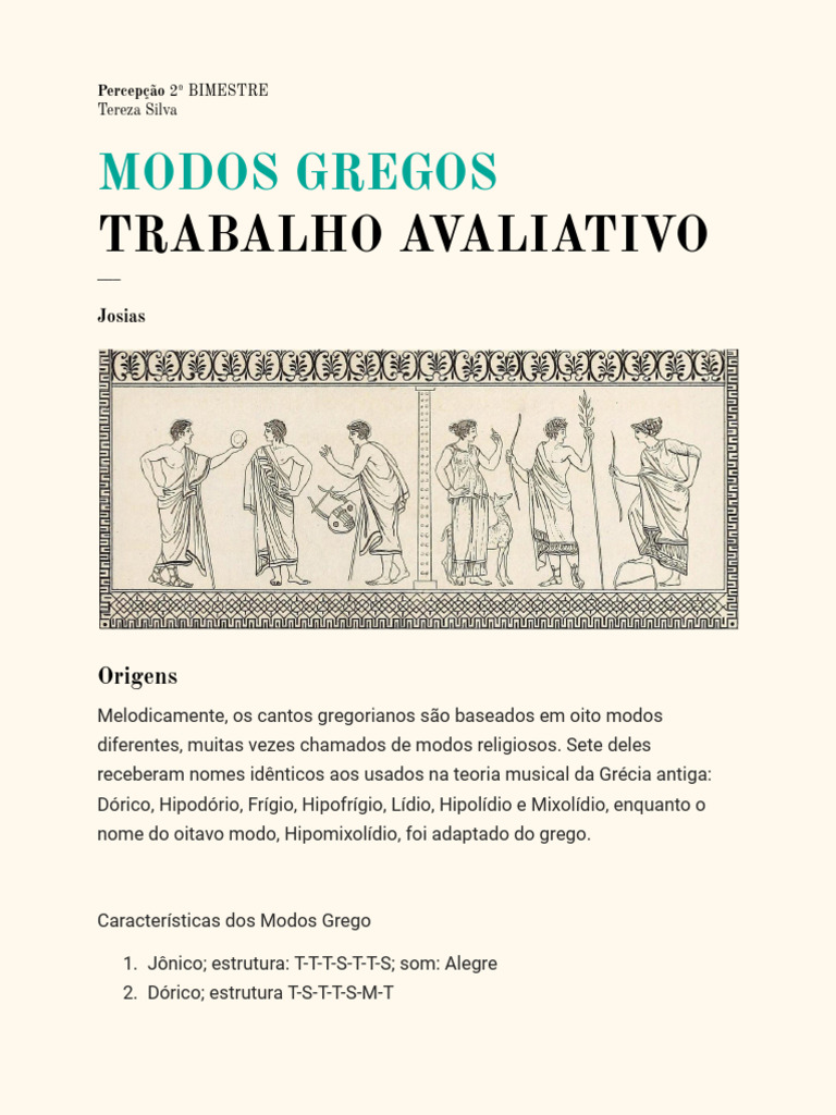 Modos Gregos: Estruturas e Influências | PDF