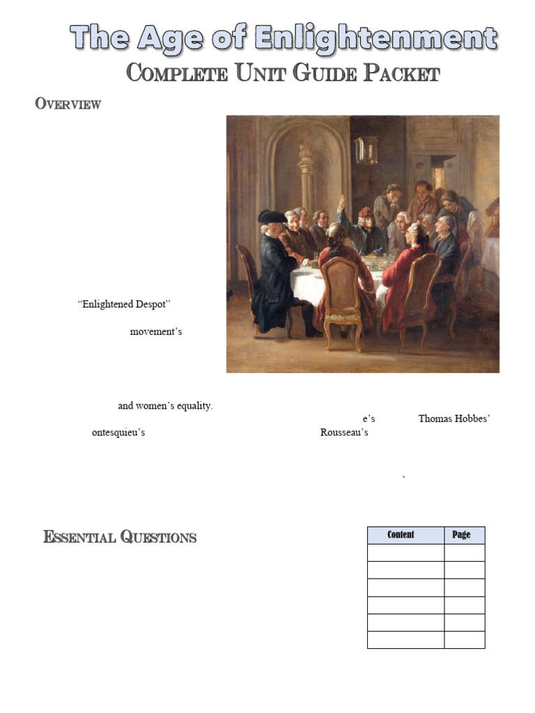 00 - Enlightenment Unit Guide Packet2 | PDF