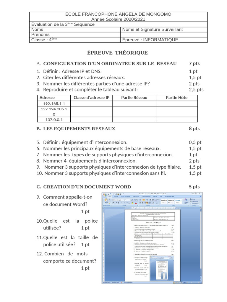 3eme Sequence 4eme 2020 2021 | PDF