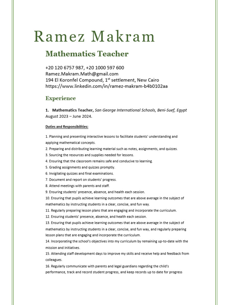 Ramez Math CV ATS | PDF