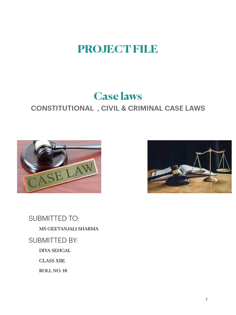 Project File: Constitutional, Civil & Criminal Case Laws | PDF