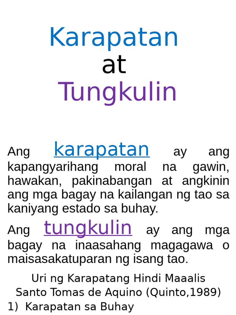 Karapatan at Tungkulin | PDF