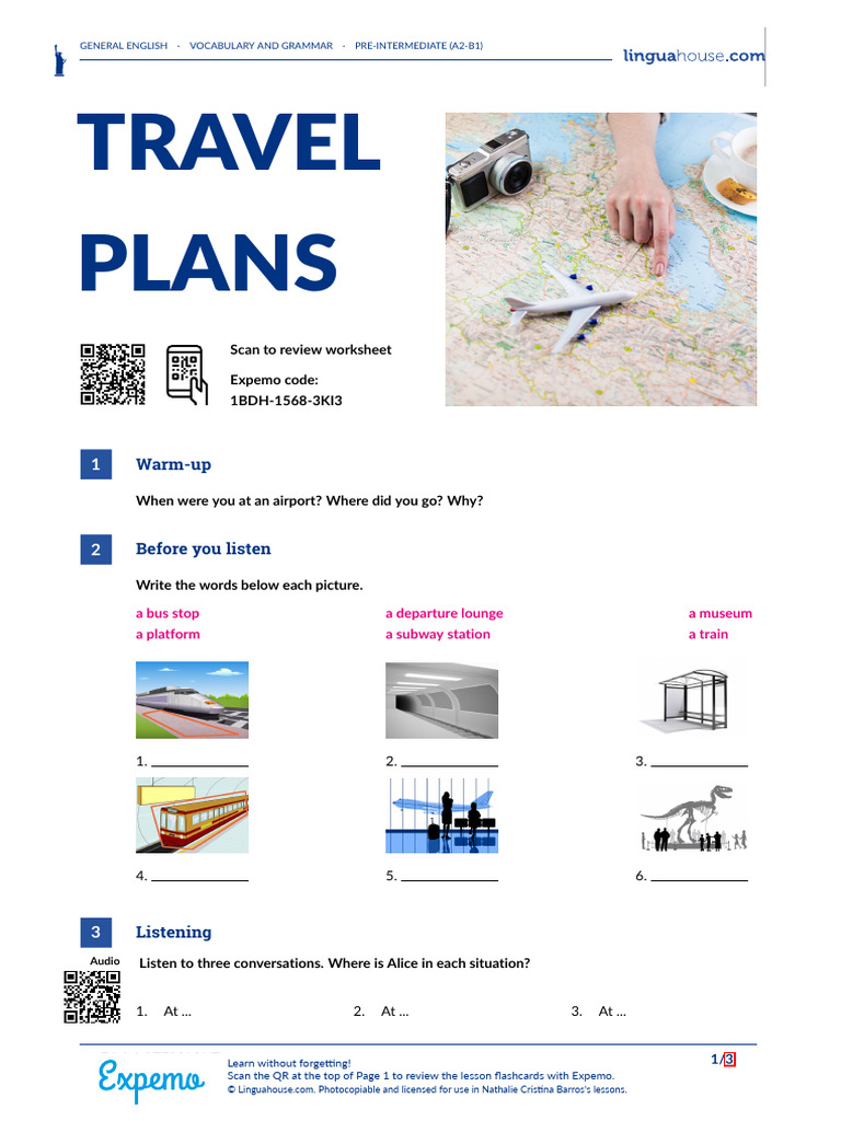 Travel Plans American English Student | PDF