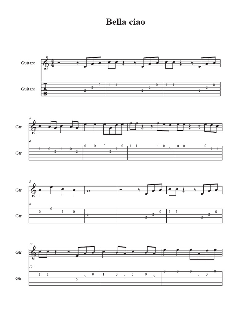 Bella ciao melodie - Partition | PDF