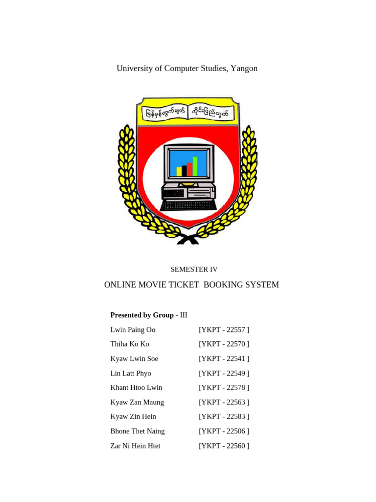 University of Computer Studies, Yangon: Presented by Group | PDF