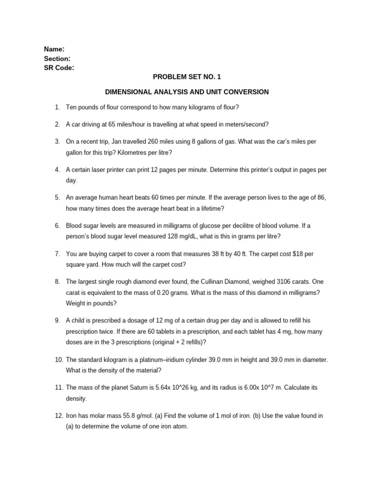 Problem Set No. 1 | PDF