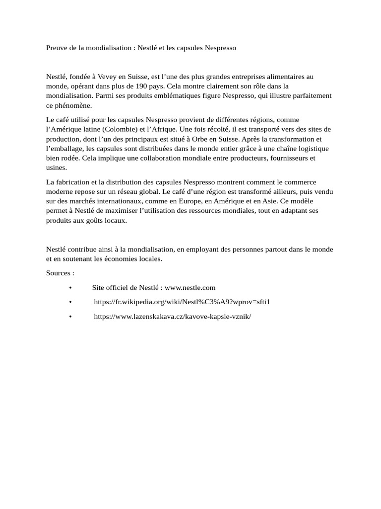 Globalisation Example | PDF