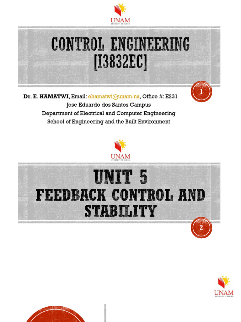 UNIT 5; Feedback Control and Stability | PDF