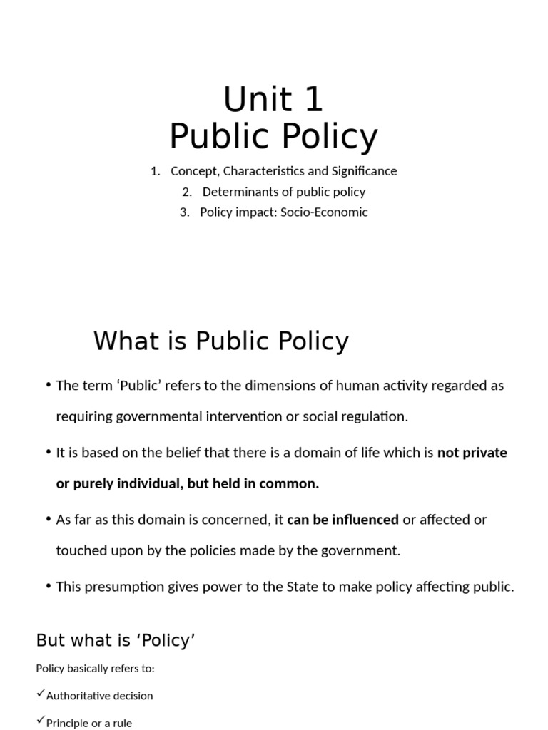 Unit 1 Public Policy-1 | PDF