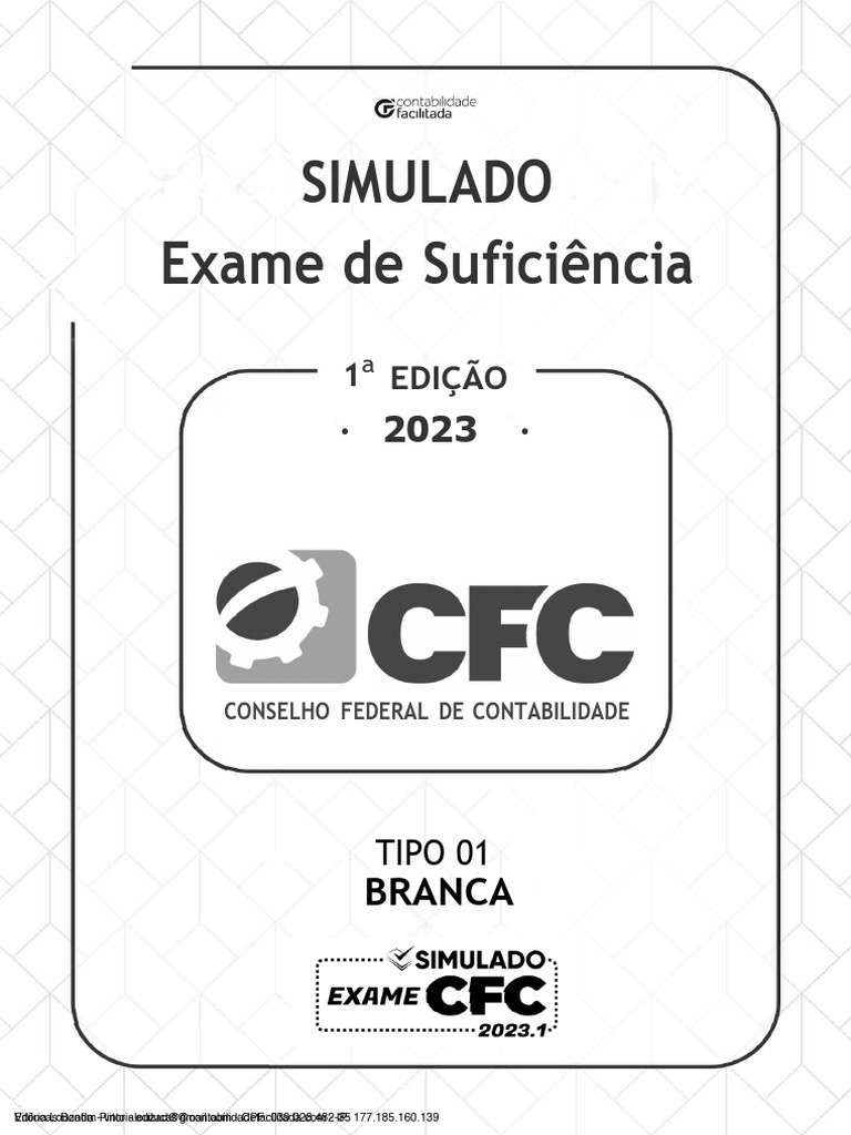 SIMULADO Prova Branca Exame CFC 2023.1 | PDF