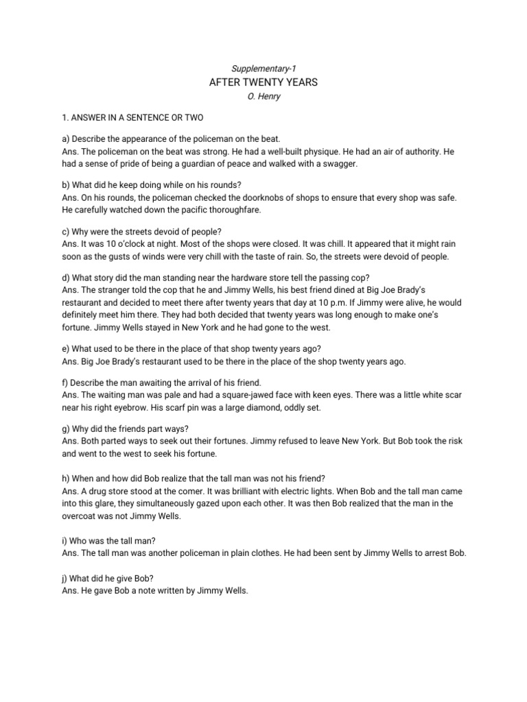 After 20 Years | PDF