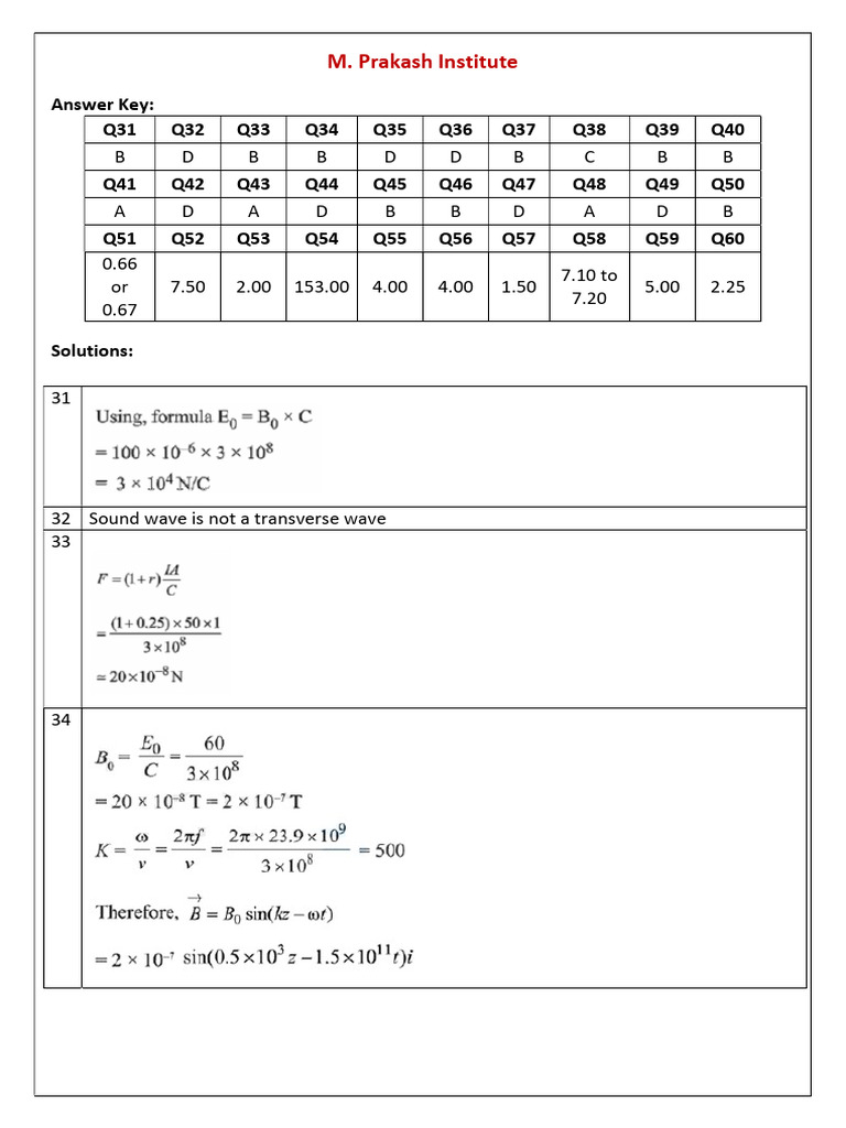 XII - F1-23-24 - Main Soln Physics | PDF