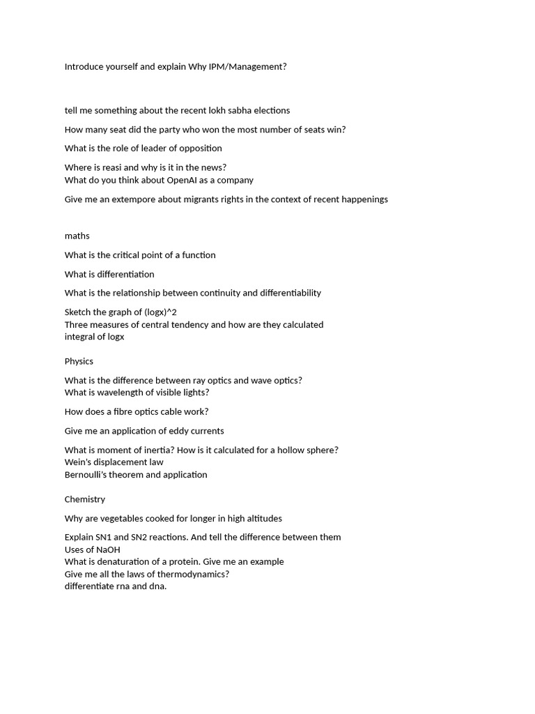 Interview Template | PDF