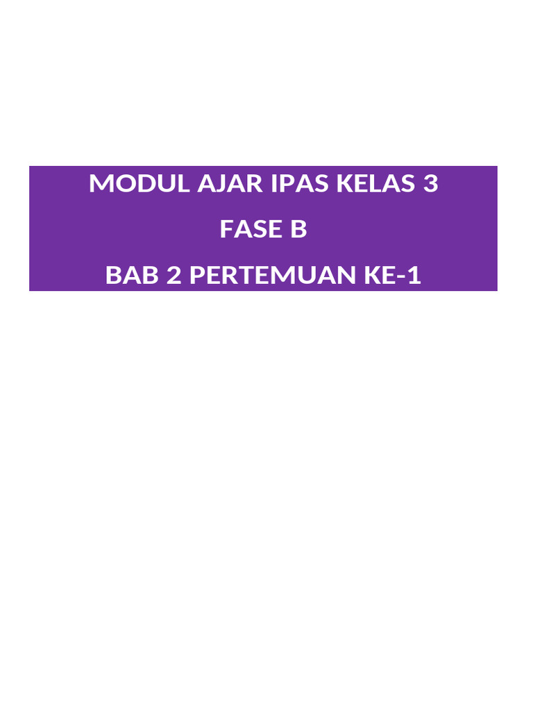 Modul Ajar Ipas Kelas 3 Observasi | PDF