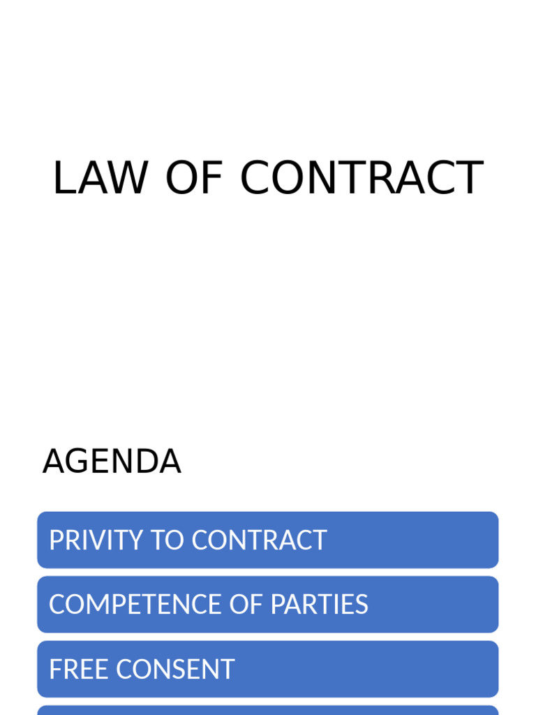 Session 11 and 12 - Law of Contract | PDF