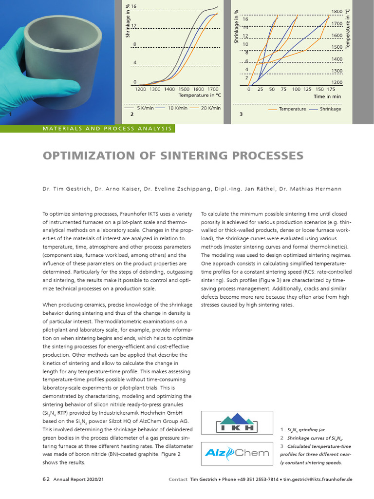 Optimization of Sintering Processes | PDF