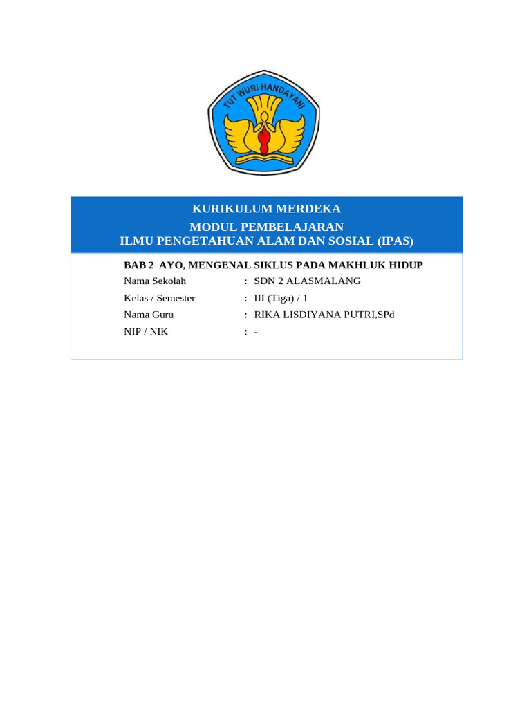 Modul Ajar Ipas SMTR 1 Kelas 3 - Rika L.P | PDF