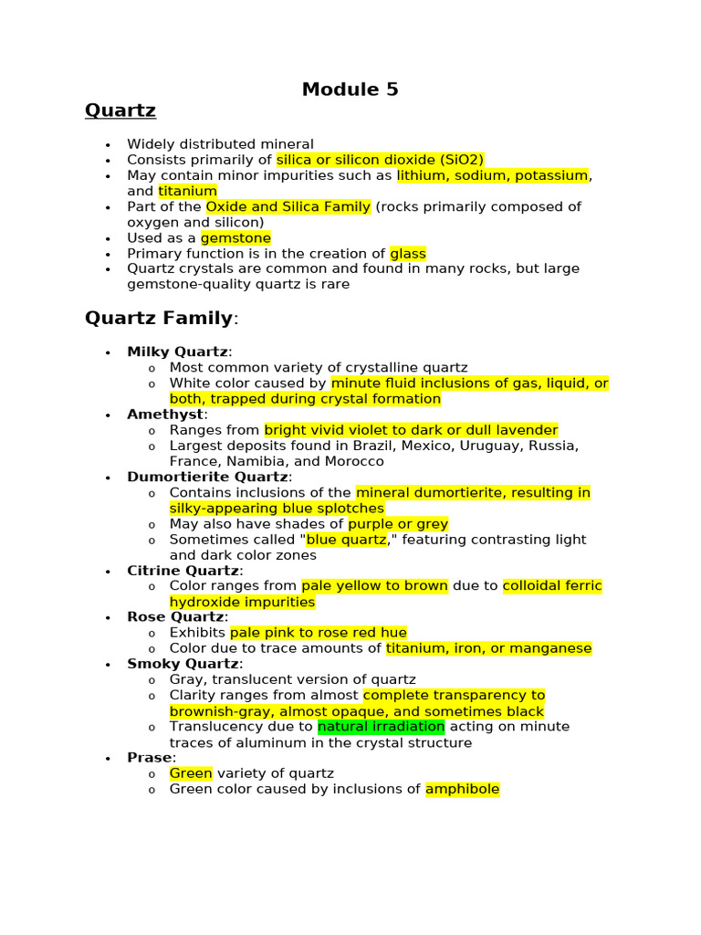 GEOLOGY Module 5 and 6 Summary | PDF