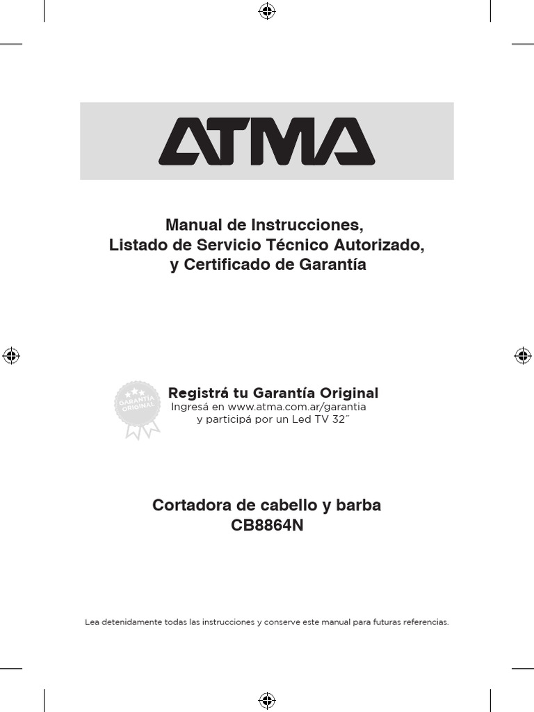 Manual de Usuario - Atma CB8864N | PDF