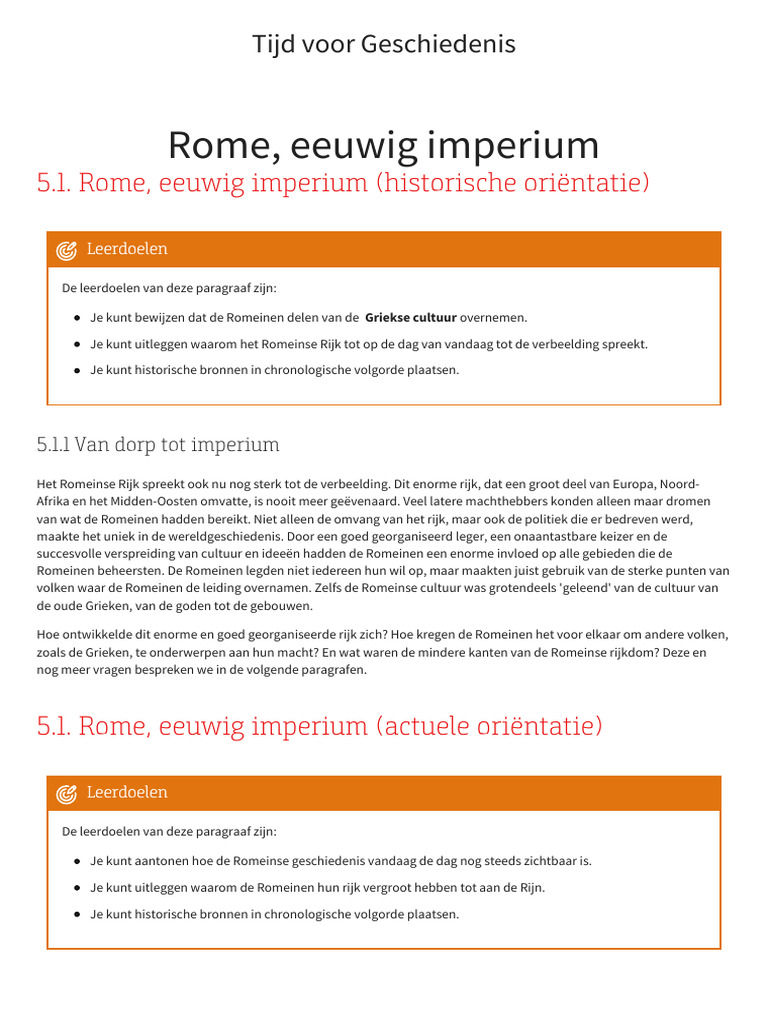 Tijd Voor Geschiedenis Rome, Eeuwig Imperium | PDF