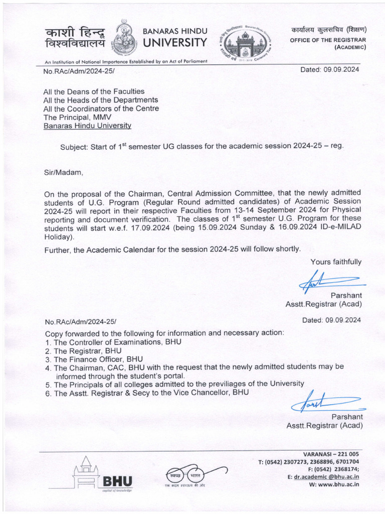 Ug Class Notice Start | PDF