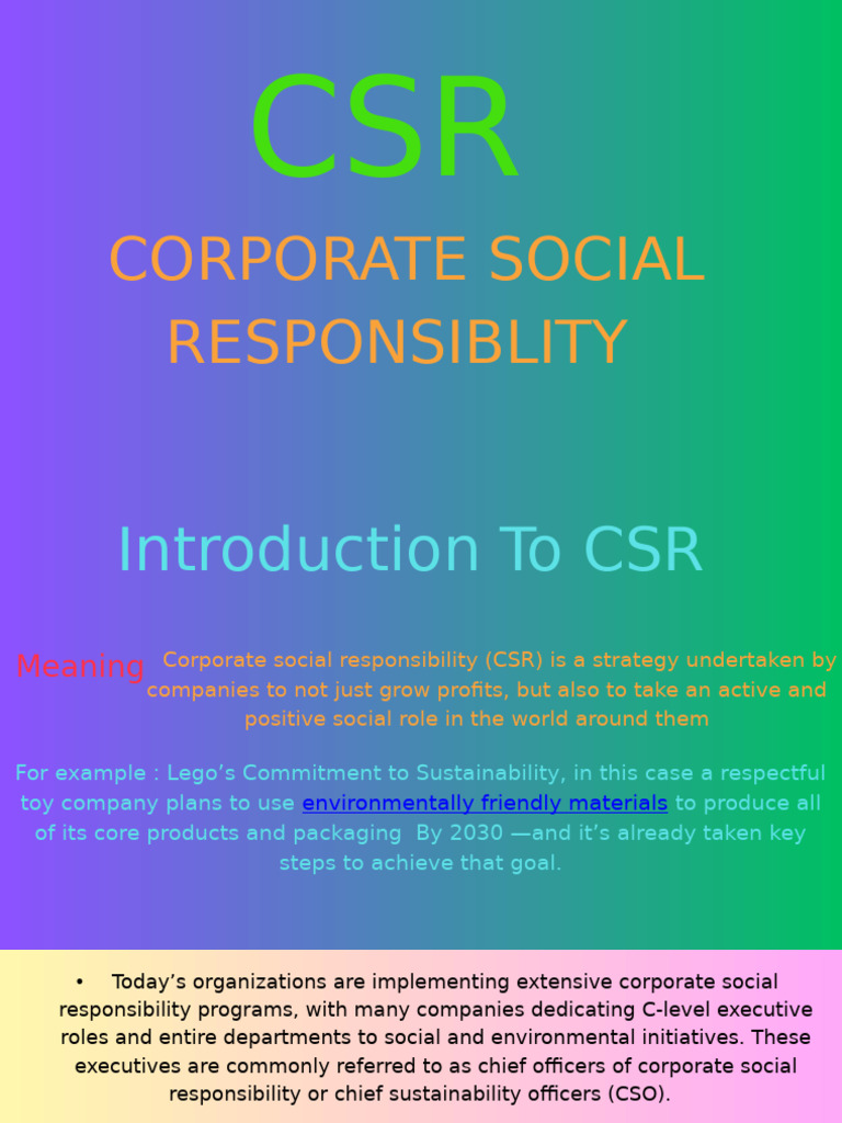 CSR PPT Pranay Jauthria | PDF | Corporate Social Responsibility | Economies
