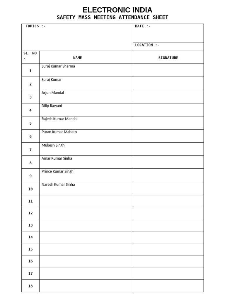 Mass Meeting Attendance | PDF