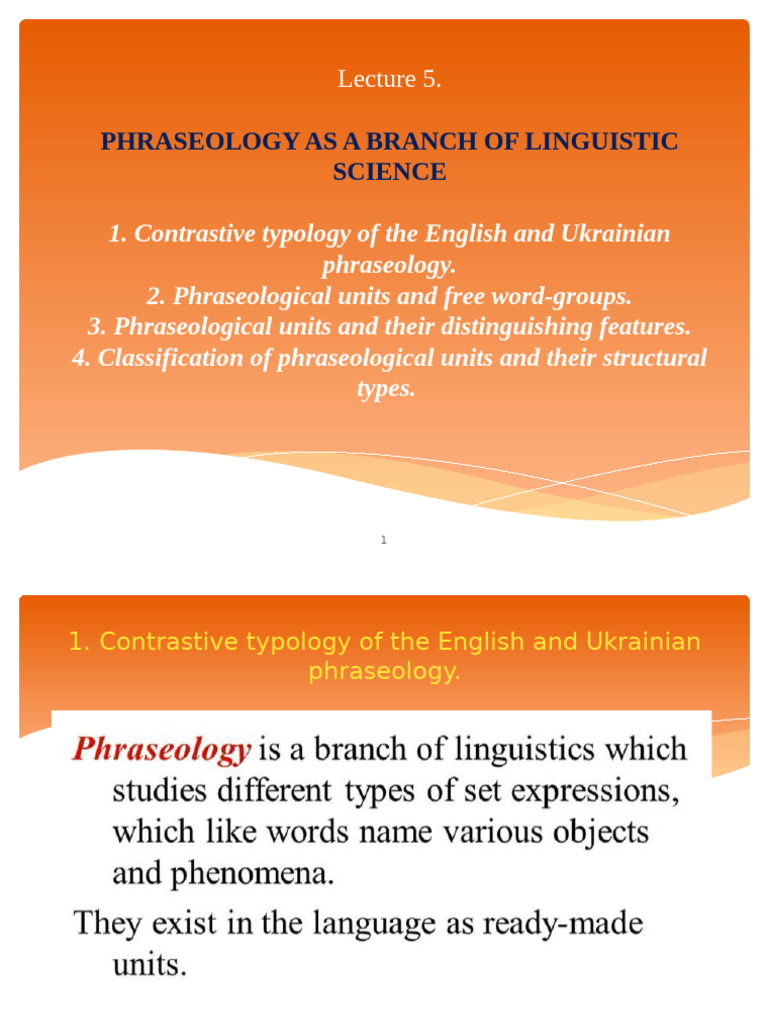 Phraseology As A Branch of Linguistic Science | PDF